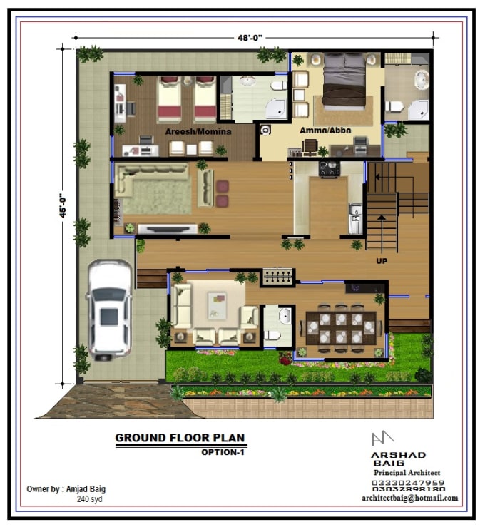 Do architectural draw 2d house floor plan rendering by Architect_baig ...