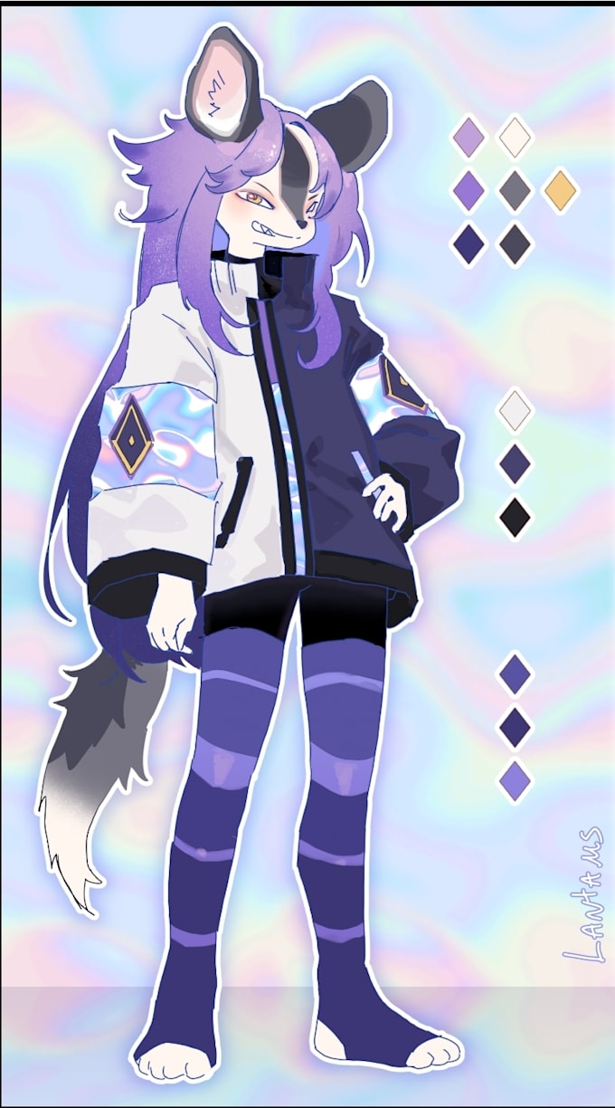 Draw a reference for your fursona or furry oc by Oreszki | Fiverr