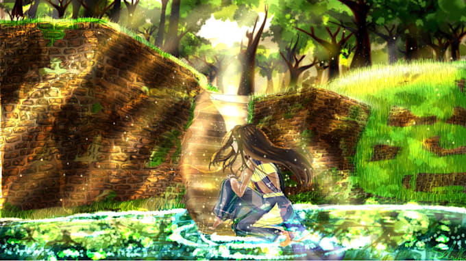 Do anything from character, scenery, background illustration and ...