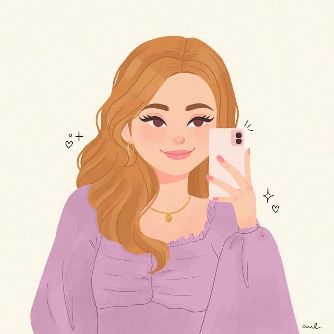 Draw a cute cartoon portrait of you by Auliacasnova | Fiverr