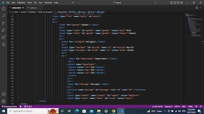Html and css form create by Sazzad7066 | Fiverr