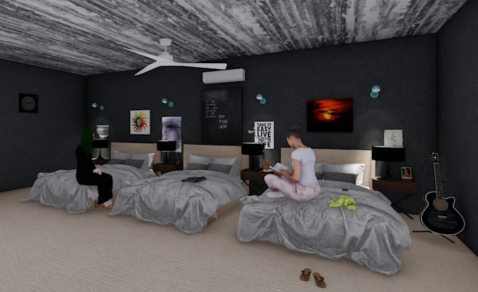 Design your room and 3d rendering by Ahmedaladlyyyy1 | Fiverr