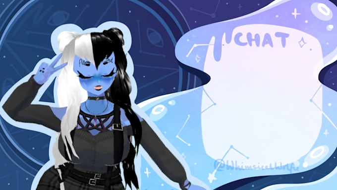 Design a cute vtuber screen overlay for you by Whimsicalwolfie | Fiverr