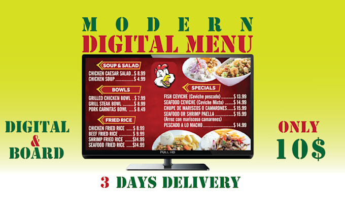 Do digital menu, tv menu , menu board and much more by Mshafique841 ...