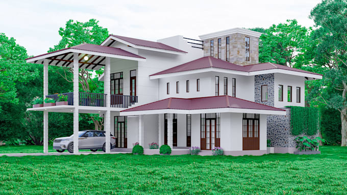 Do house exterior, interior 3d modeling and realistic rendering by Nipunchaga3d | Fiverr