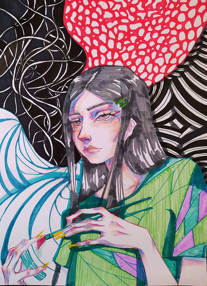 Traditionally draw sketches of your favorite characters by Ohfreia | Fiverr