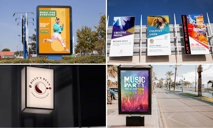 Design professional printable billboard, signage, signboard, shop sign ...