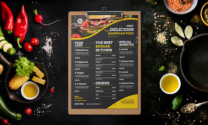 Create modern restaurant menu design by Rajib_mandal | Fiverr