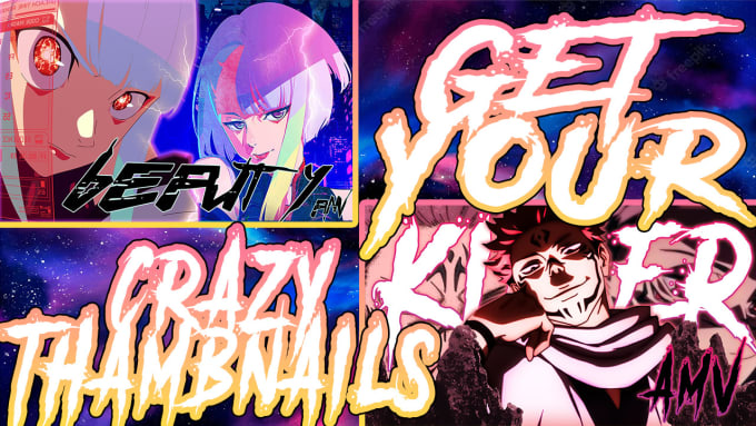 Design anime thumbnail on youtube for your amv by Jikouz | Fiverr