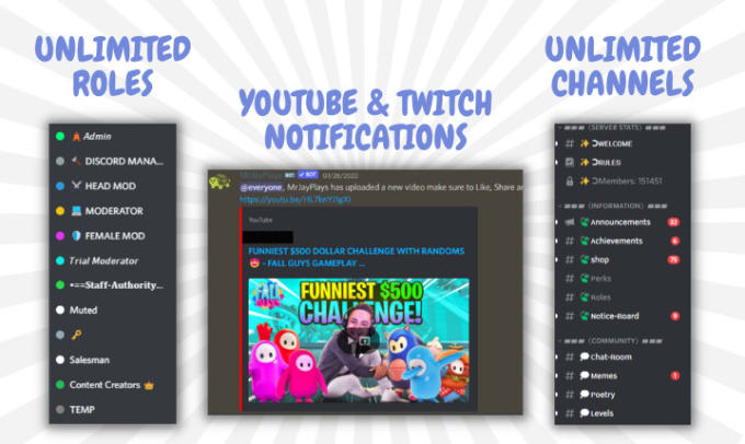 Create discord server for streamers by Cookedseoexpert | Fiverr