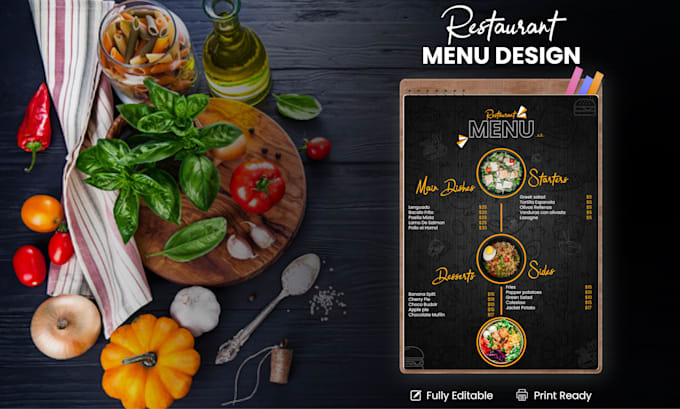Do modern restaurant food menu, digital menu design by Mavenopro | Fiverr