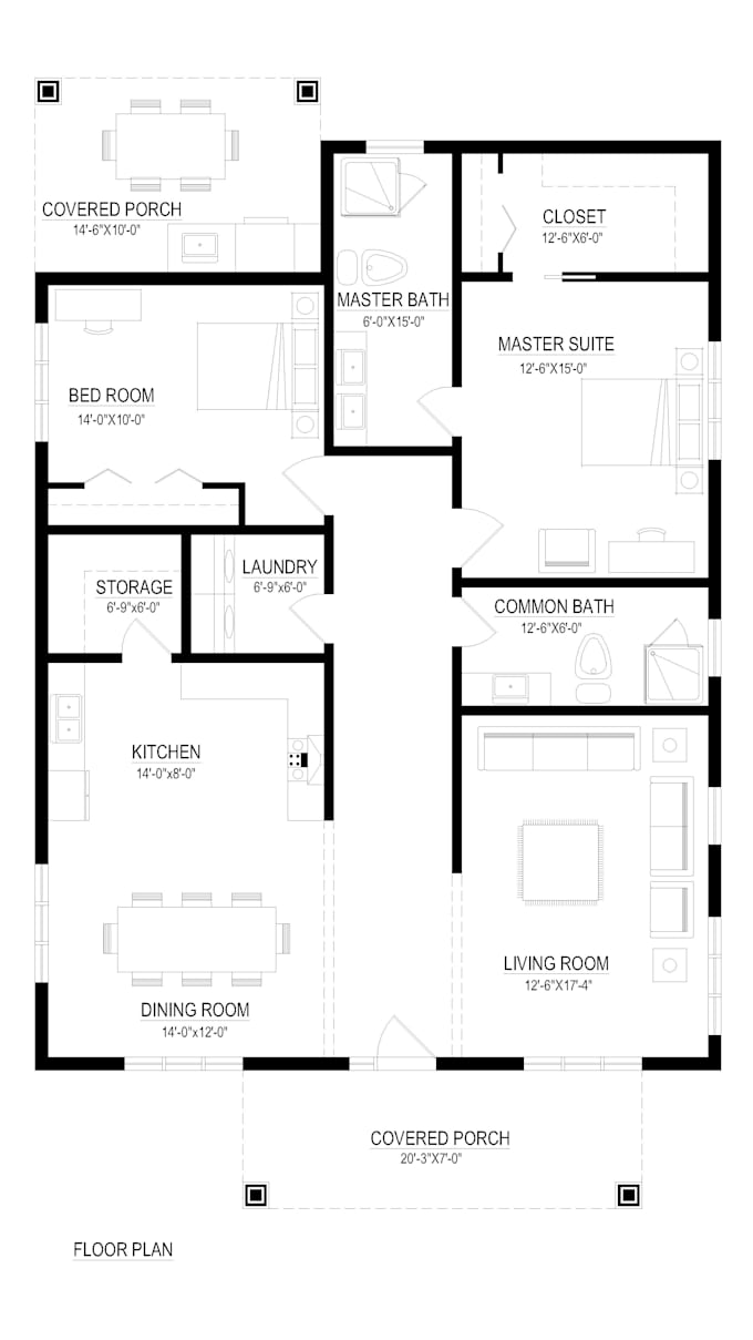 Draw architectural drafting of 2d floor plan and 3d floor plan modeling by Ray6an1 | Fiverr