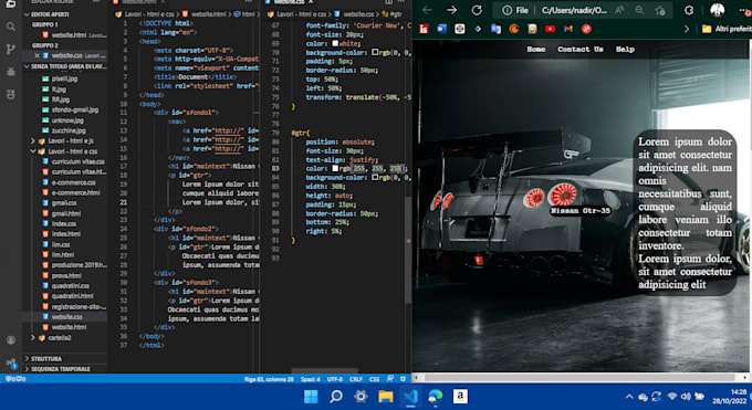 Create a website with html and css by Nadiraboussaad | Fiverr