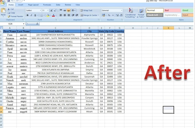 Split or merge data in ms excel by Singhkavi | Fiverr