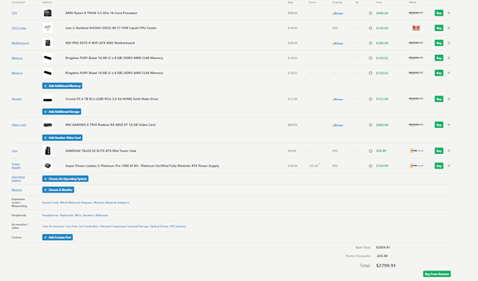 Create a pcpartpicker computer build for your exact budget by ...