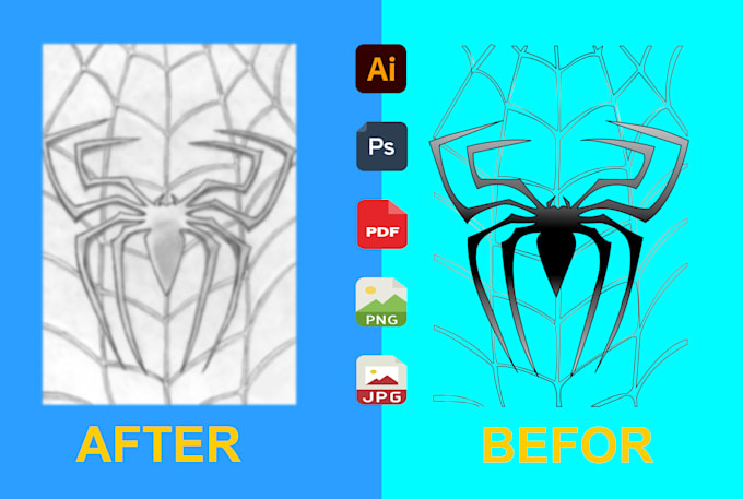 Drawing convert to vector design by Graphiclbk69 | Fiverr