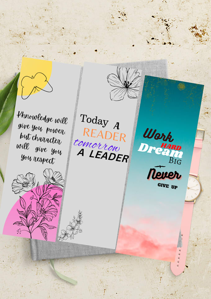 Design creative custom bookmarks and rack card by Huzaifaba | Fiverr