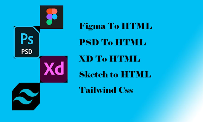 Convert figma to html, psd to html, tailwind css by Fehmaan | Fiverr