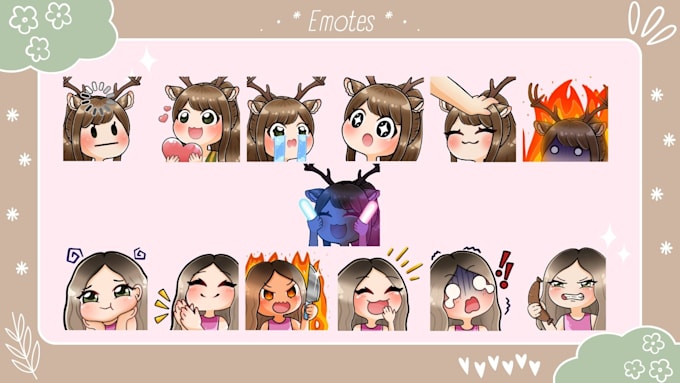 Make cute and funny emotes for you by Deearikran | Fiverr