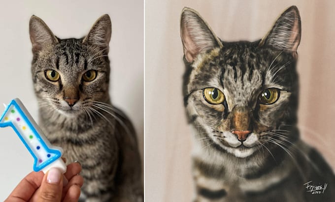 Paint custom realistic digital pet portraits by Arnifejszes | Fiverr