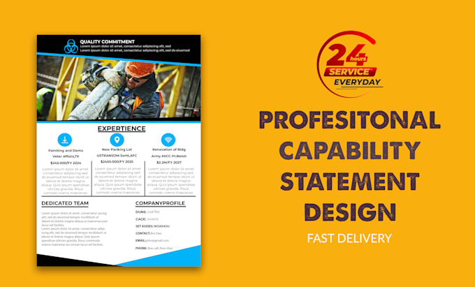 Design an eye catchy and clean business capability statement for your ...