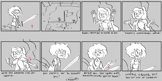 Do storyboards for any animation or video game project by Daltmade | Fiverr