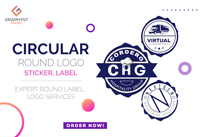 Craft circular creativity, logo, label, sticker by Saifies | Fiverr