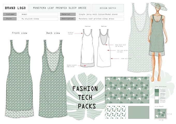 Do technical drawings, fashion flat sketches, and tech packs by ...