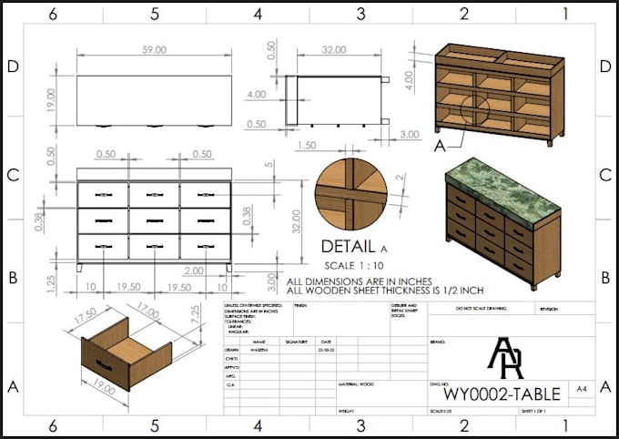 Do 2d Drawing Of 3d With Gdt Dwg Dxf For Manufacturing By Waseem Cyber