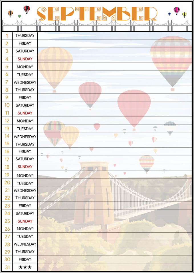 Make a custom calendar for you by Ammaralam9 | Fiverr