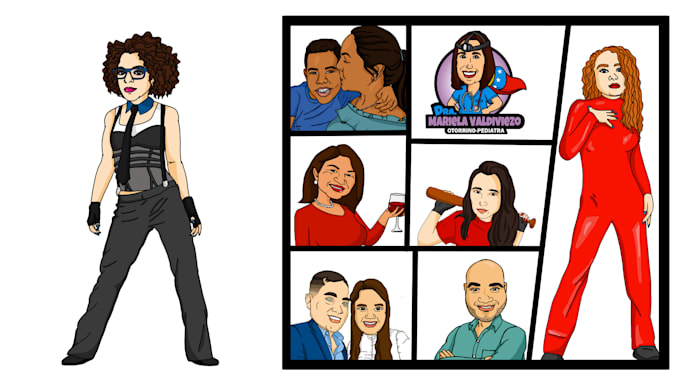 Draw a great cartoon portrait or scene by Anniegomez910 | Fiverr