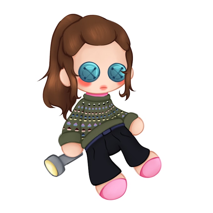Draw you a doll with button eyes by Notashino | Fiverr