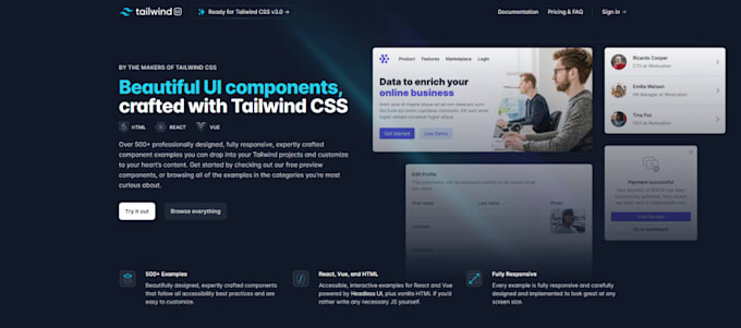 Front end web development in react, javascript tailwind css by Mohamedmohi459 | Fiverr