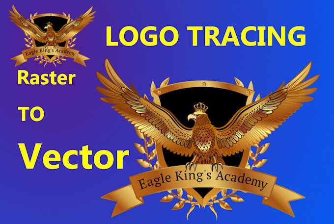 Do vector tracing logo, rasterize image to vector, coloring by ...