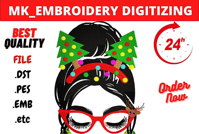 Do embroidery digitizing into dst,pes,emb file in few hours by Mk ...