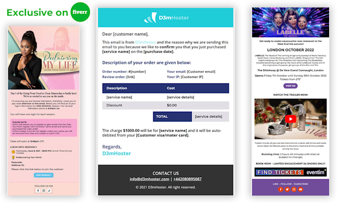 Design responsive html email template for mailchimp by Shuvroweb | Fiverr
