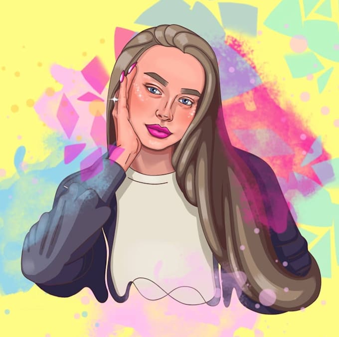 Draw digital 2d portrait in cartoon stile from photo by Kateriina_may ...