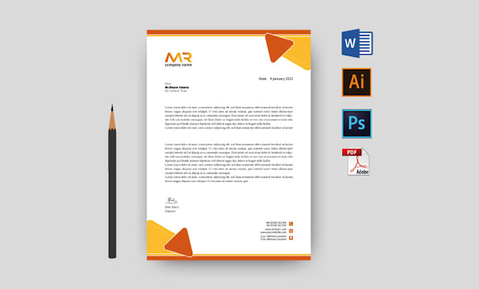 Design simple and good looking letterhead ms word template by Moon014 ...