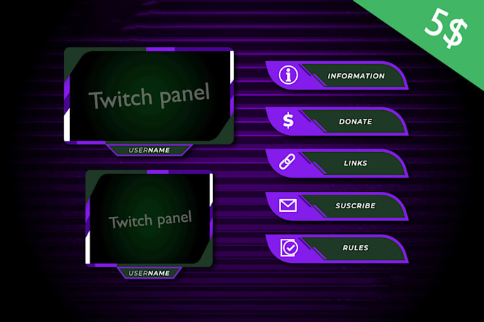 Design cool twitch panels in 24 hours by Benamegd | Fiverr