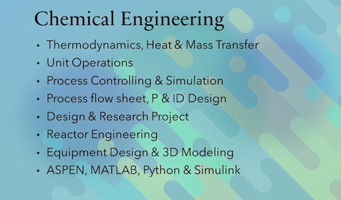 Provide support on chemical engineering tasks by Eng_randika | Fiverr