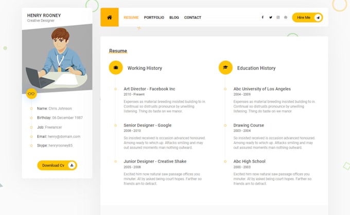 Build a digital cv website for you by Globalcvnet | Fiverr