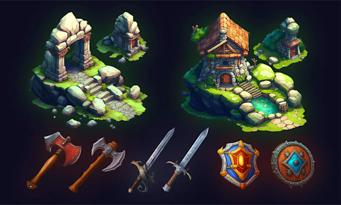 Make 2d icons, objects, assets, props for your game by Zodiacpremium ...