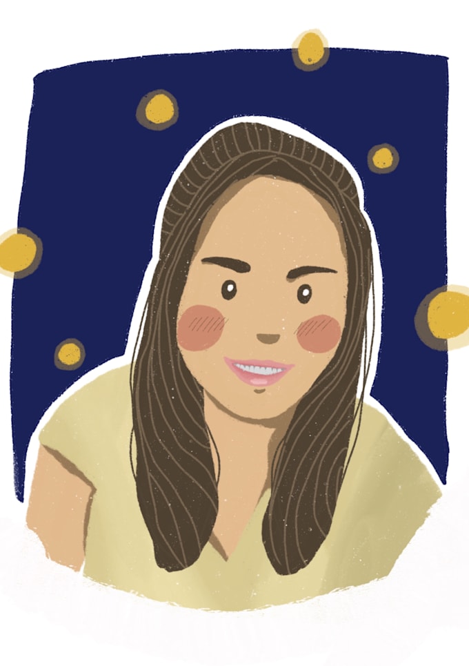 Draw cute portrait illustration with my style by Alodews | Fiverr