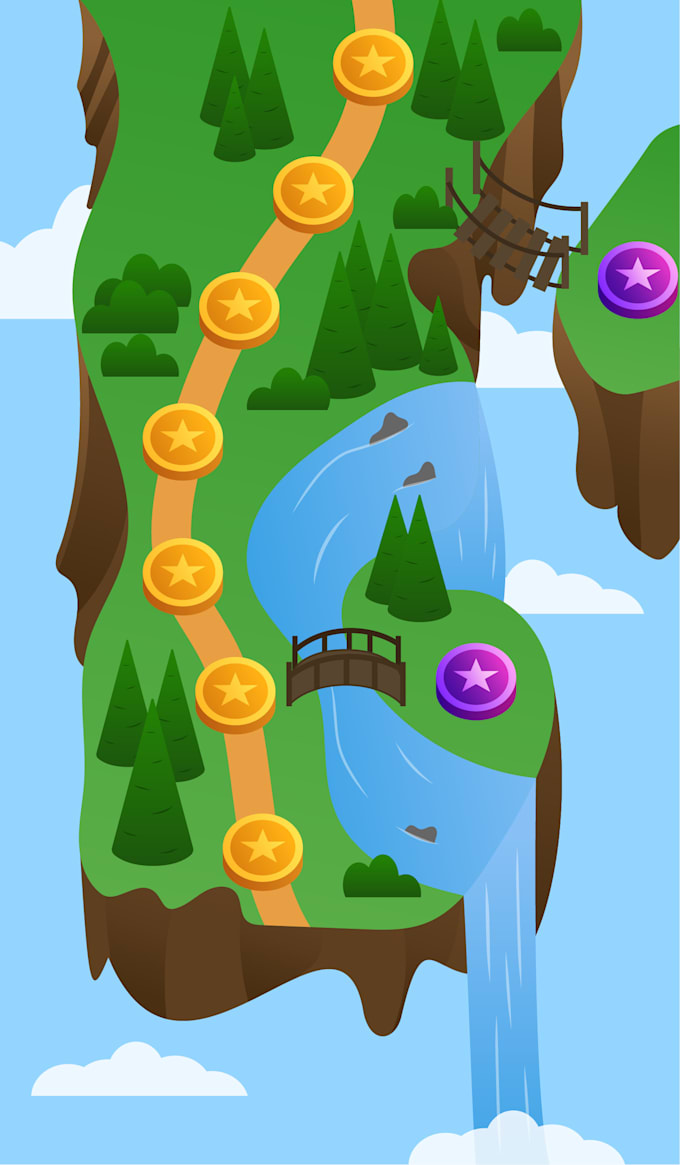 Create 2d vector game level map for mobile game by Dianaartgift | Fiverr