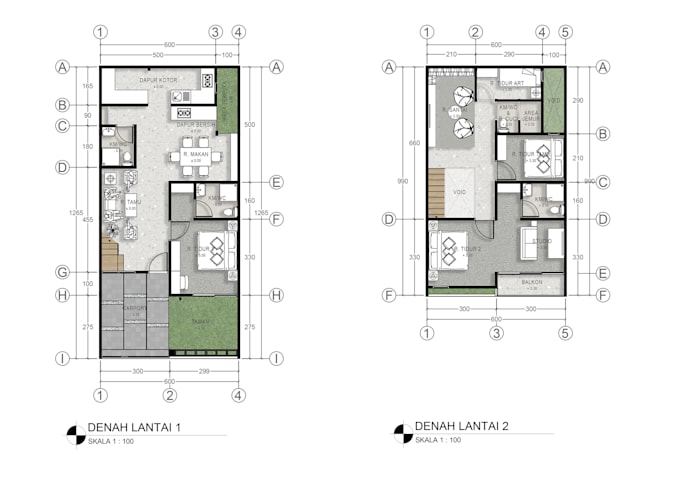 Render 2d architectural floor plan visualization in photoshop by ...