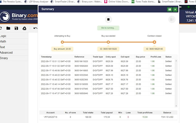 Design binary bot for your winning strategy by Matheeshasena | Fiverr