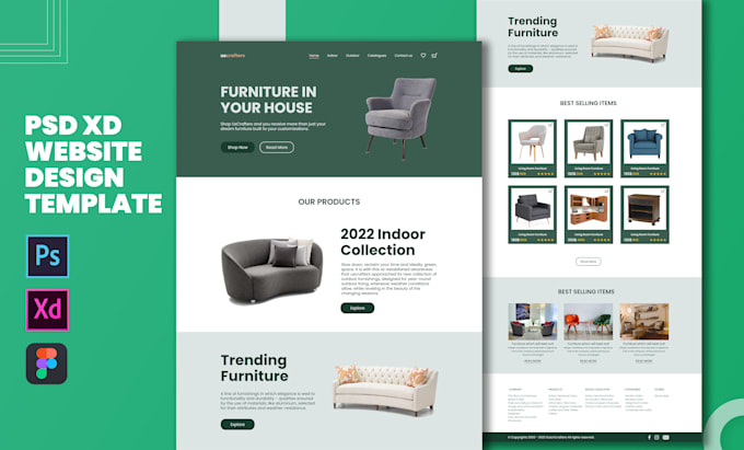Design psd website mockup or website template in psd,xd or figma by ...
