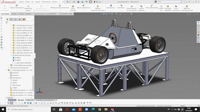 Design a chassis for your sports car in solidworks by Leandrorosem | Fiverr