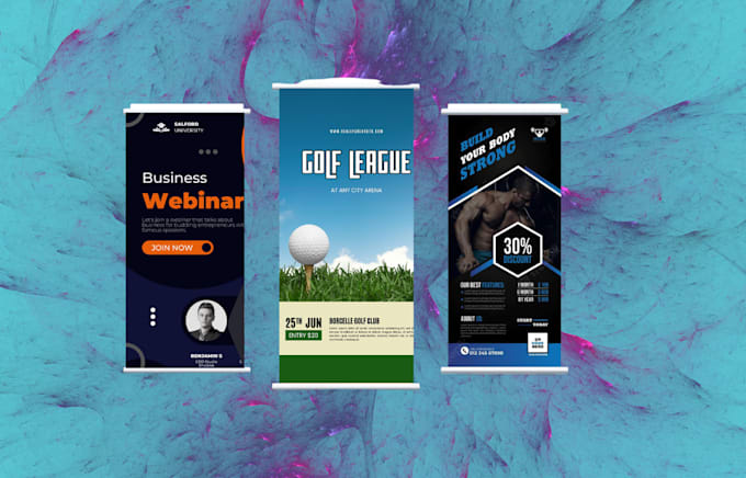 Design x stand standee x banner in 1 hour by Aamirtamoor | Fiverr