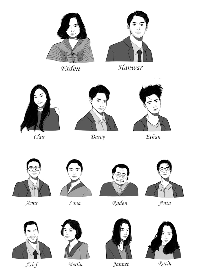 Create line art portrait illustration by Desvinadeva | Fiverr